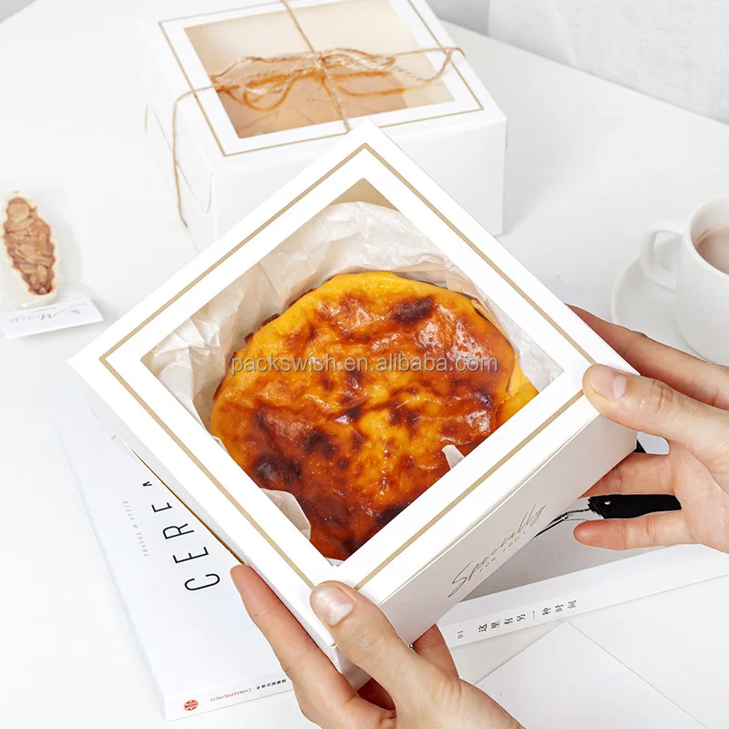 Hokkaido Chocolate Brownie Cake Paper Boxes Packing Dessert Golden ...