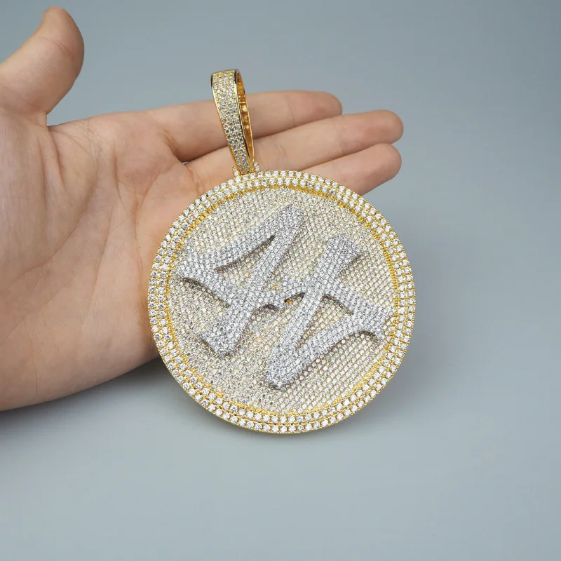 44 Iced Out Rotation Necklace - Customizable Hip Hop Pendant