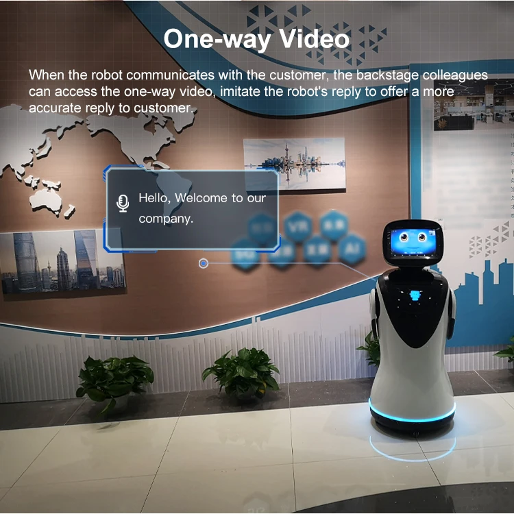 AI Greeting Guiding Robot - Remote Control & Automatic Access