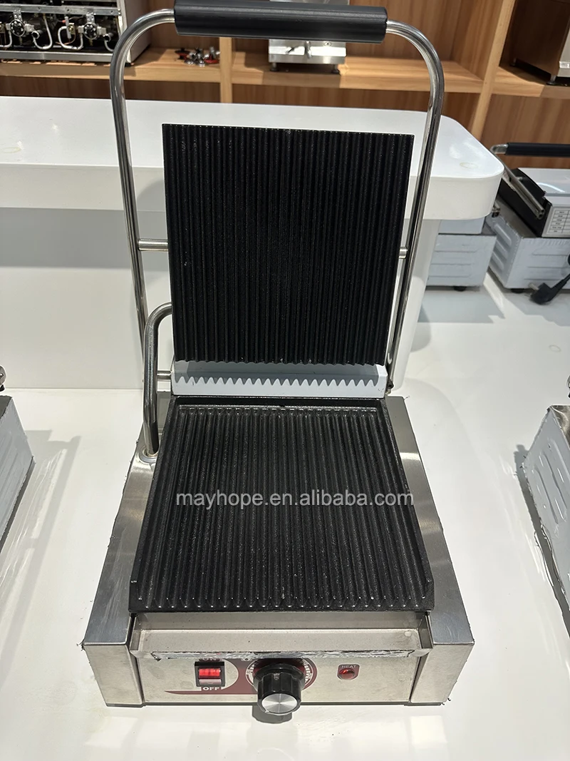 Counter Top Full Grooved Non-stick Iron Plate Electric Griddle Grill ...