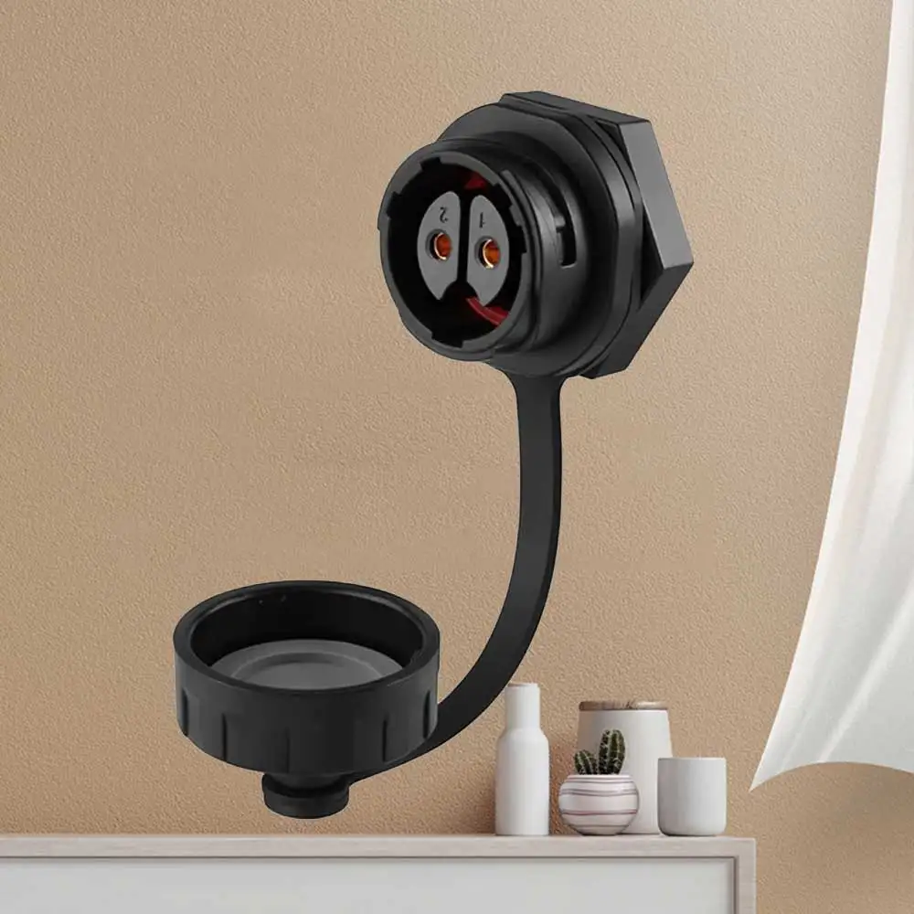 Oswell Ip67 Bulkhead 12v Panel Mount Plug And Socket 2 Pin Cable ...