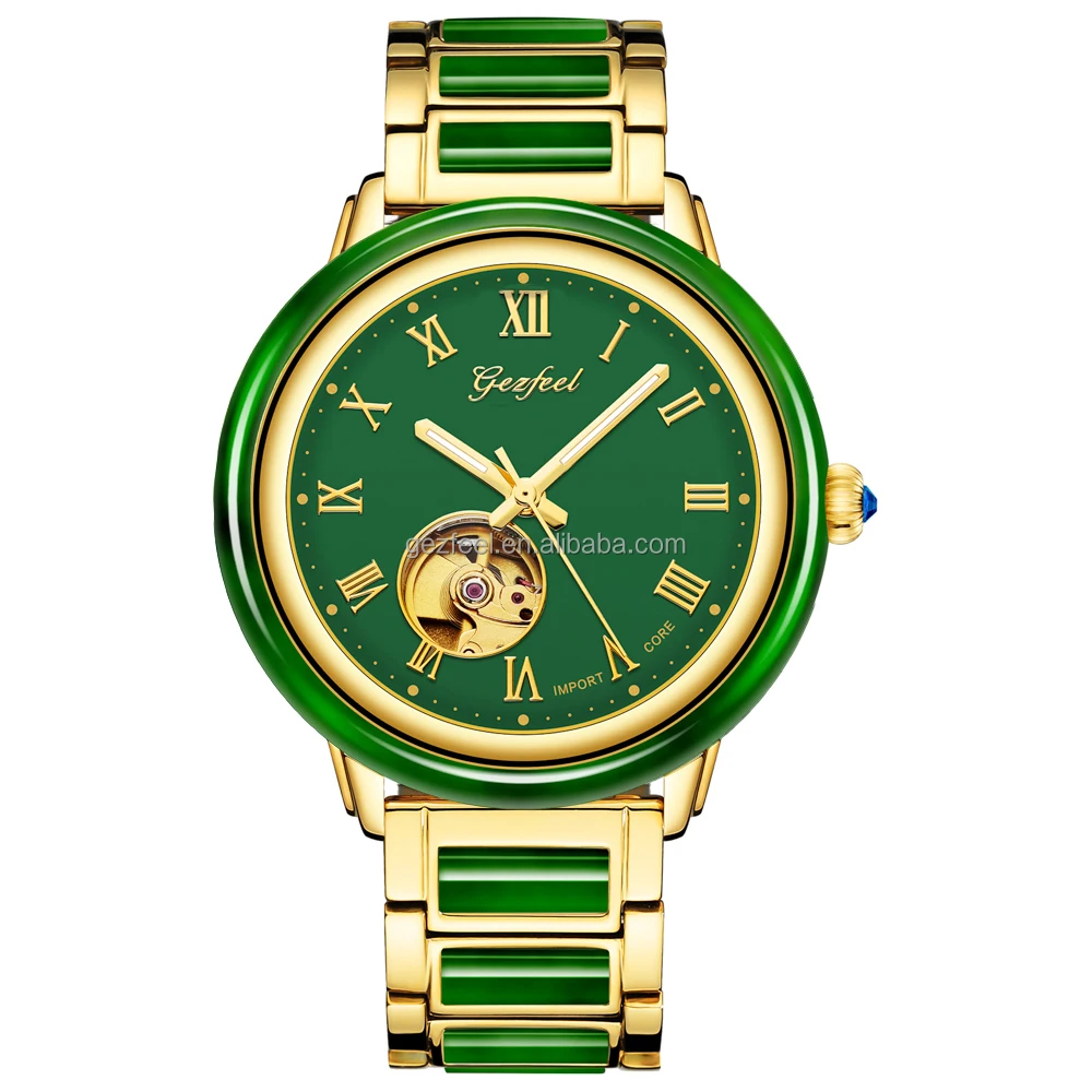 Low Moq Luxury Stainless Steel Mechanical Reloj Jade Watches For ...