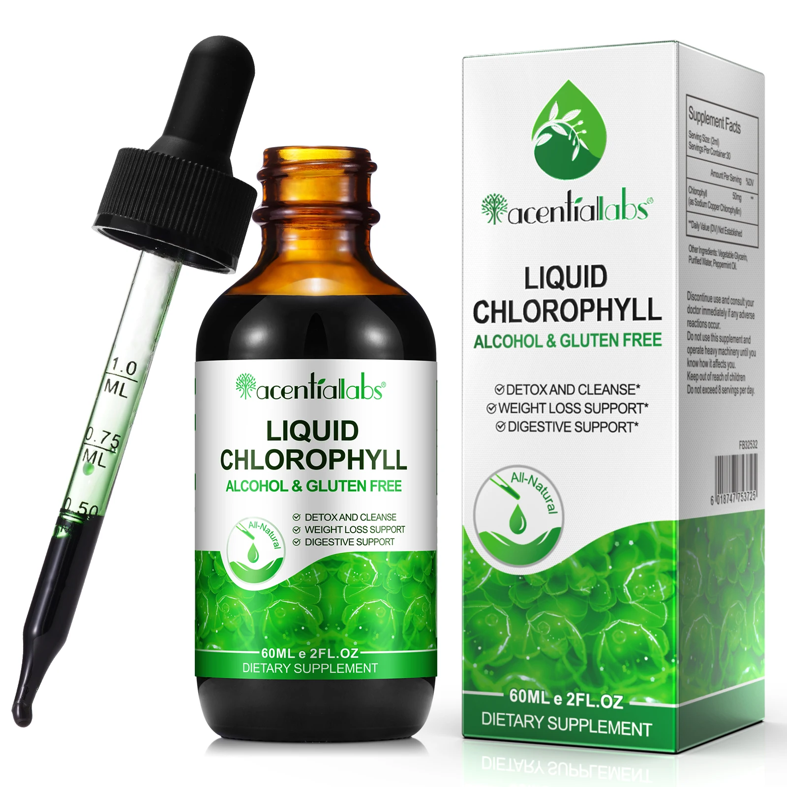 Wholesale 60ml Natural Mint Flavor Liquid Chlorophyll Drops