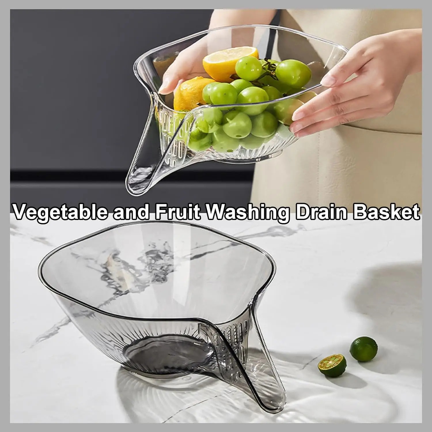 Multi Functional Drain Basket Drainage Basket Funnel Fruit Cleaning ...