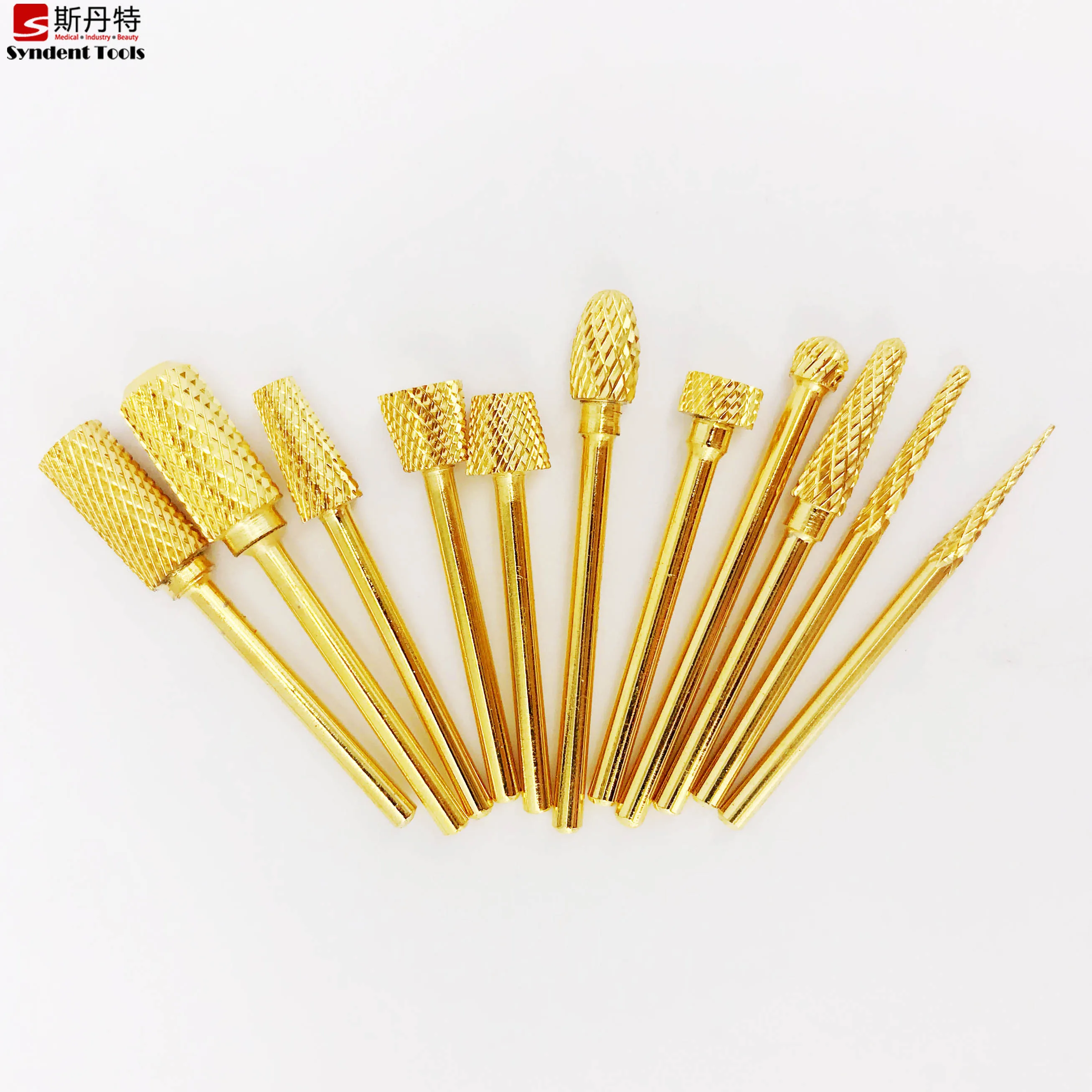 Gold Taper Shape Rotary Drill Bit for Acrylic Nail Filer - Medium Grit ...
