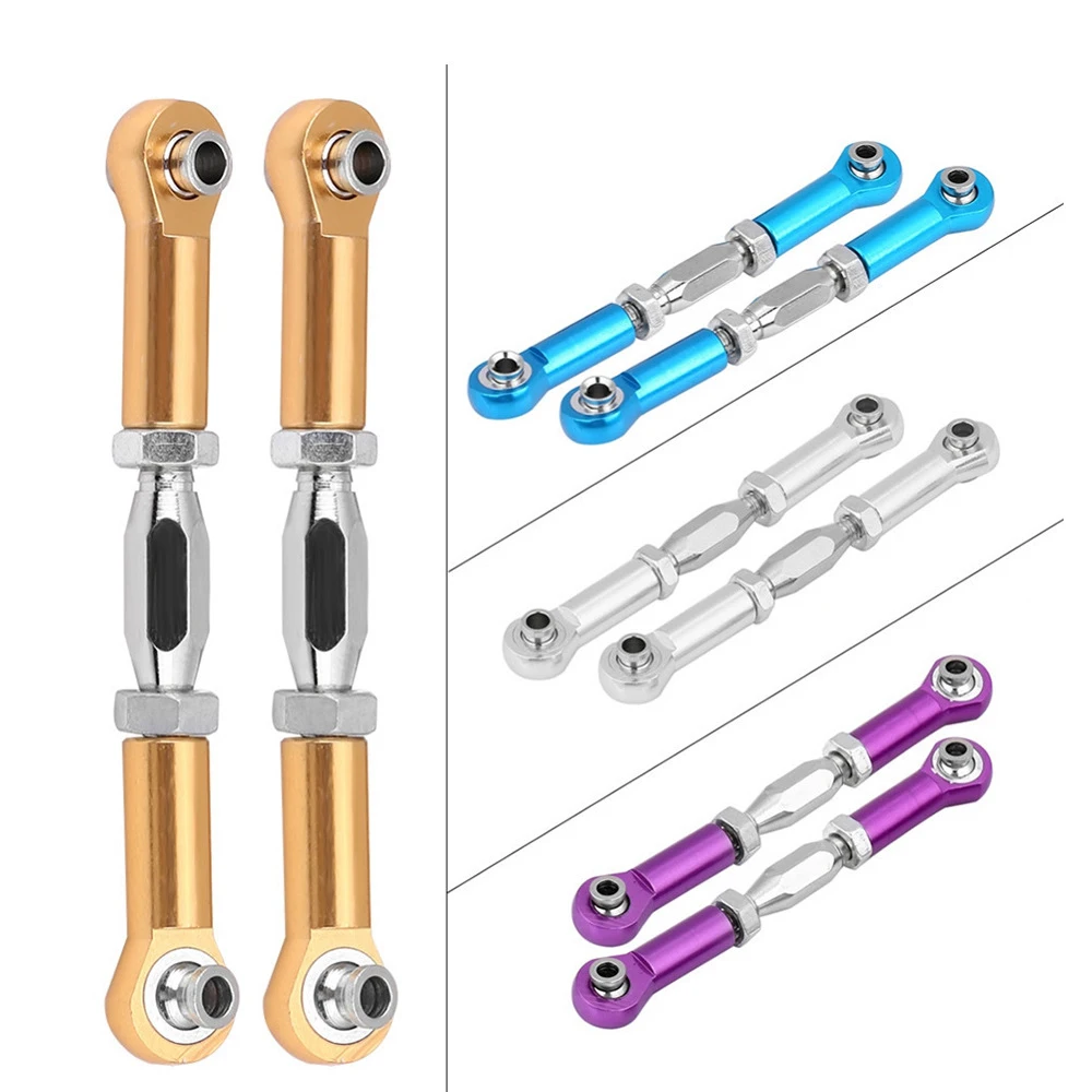 2pcs Rc Pull Rod,Adjustable Aluminum Steering Rc Car Pull Rod Metal ...