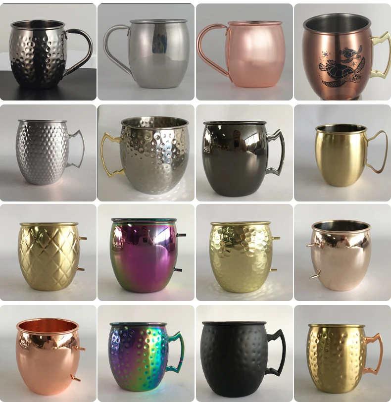 Moscow Mule Copper Mugs - Set Of 4-copper Mugs - 16 Oz Premium Gift Set ...