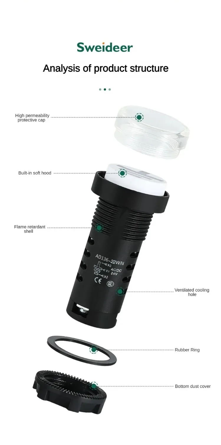 22mm Double Color Position Indicator LED Light - Sweideer