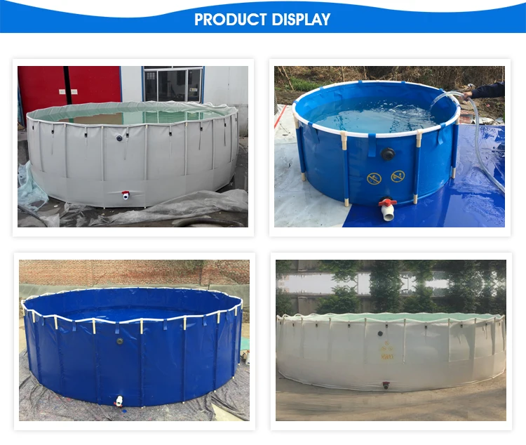 Fully Customized Circular Foldable Aquaculture Fish Ponds PVC Portable ...