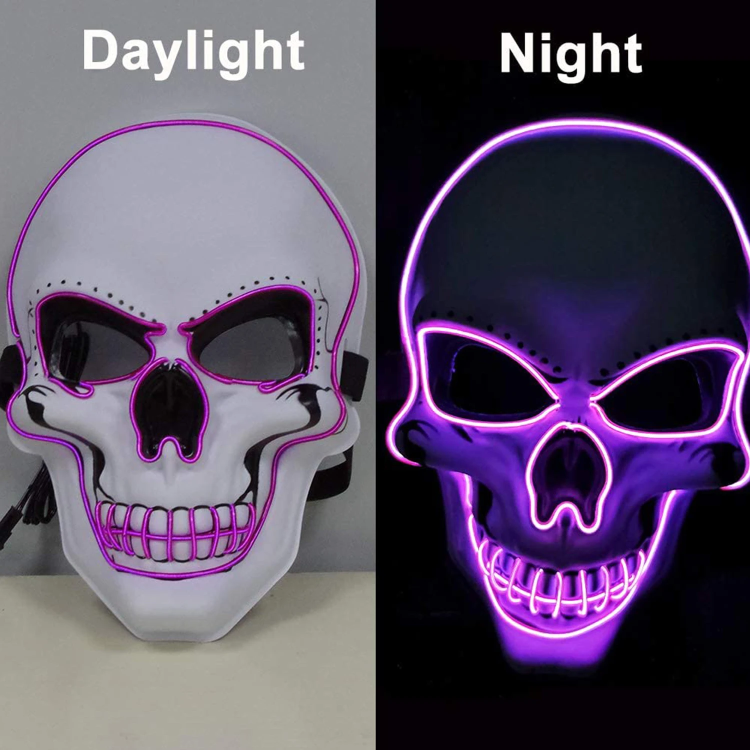 Light Up Hacker Purge Mask Scary Led Mask For Cosplay Costumes Festival ...