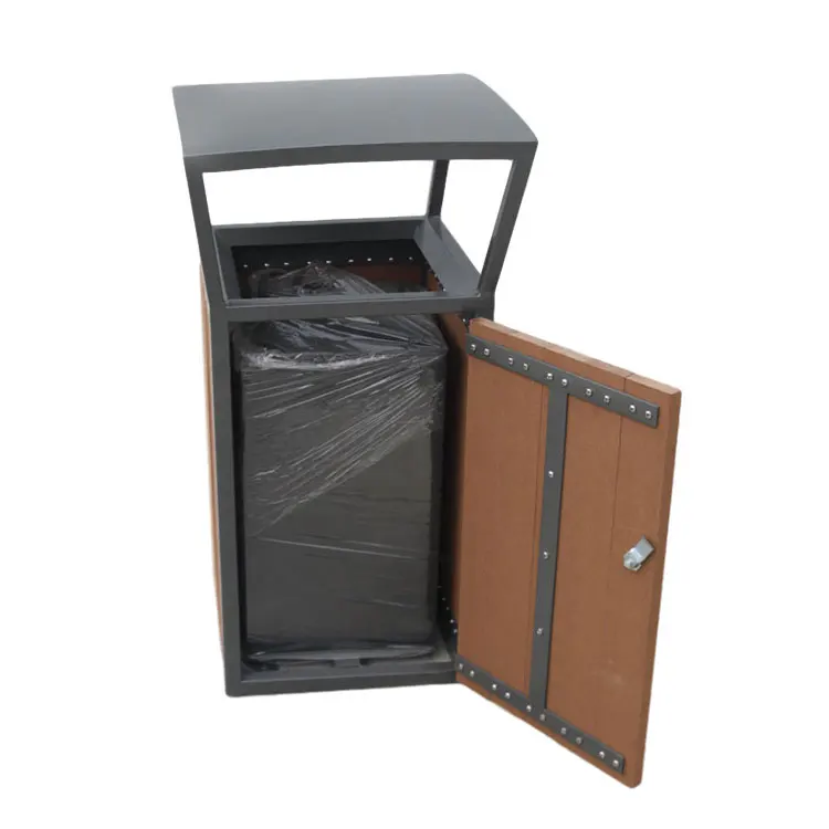 Outdoor Big Wpc Wood Garbage Container Trash Can Outside Park Street ...