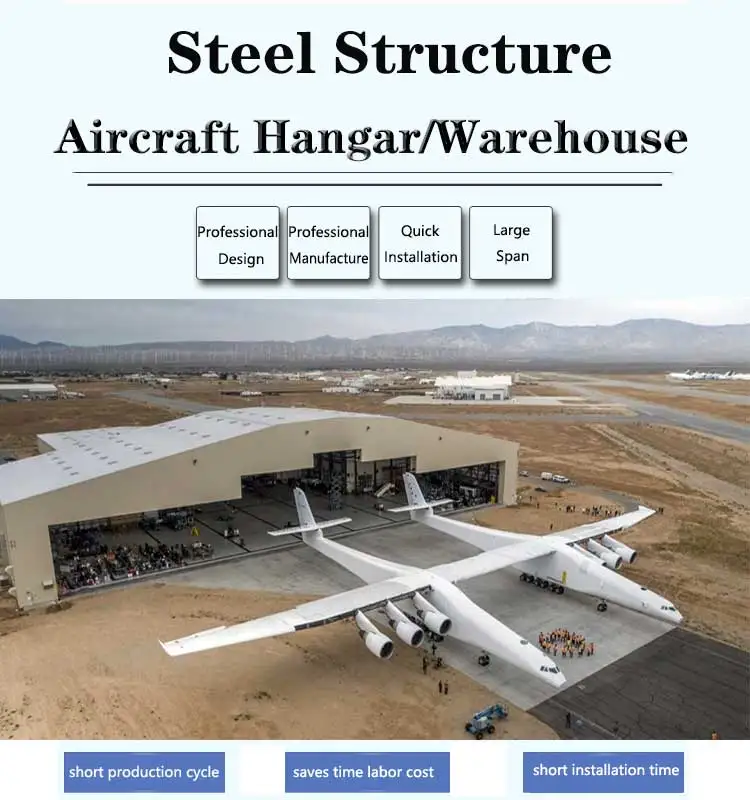 Prefab Aircraft Hangar Space Frame Structure Steel Hangar With Low ...