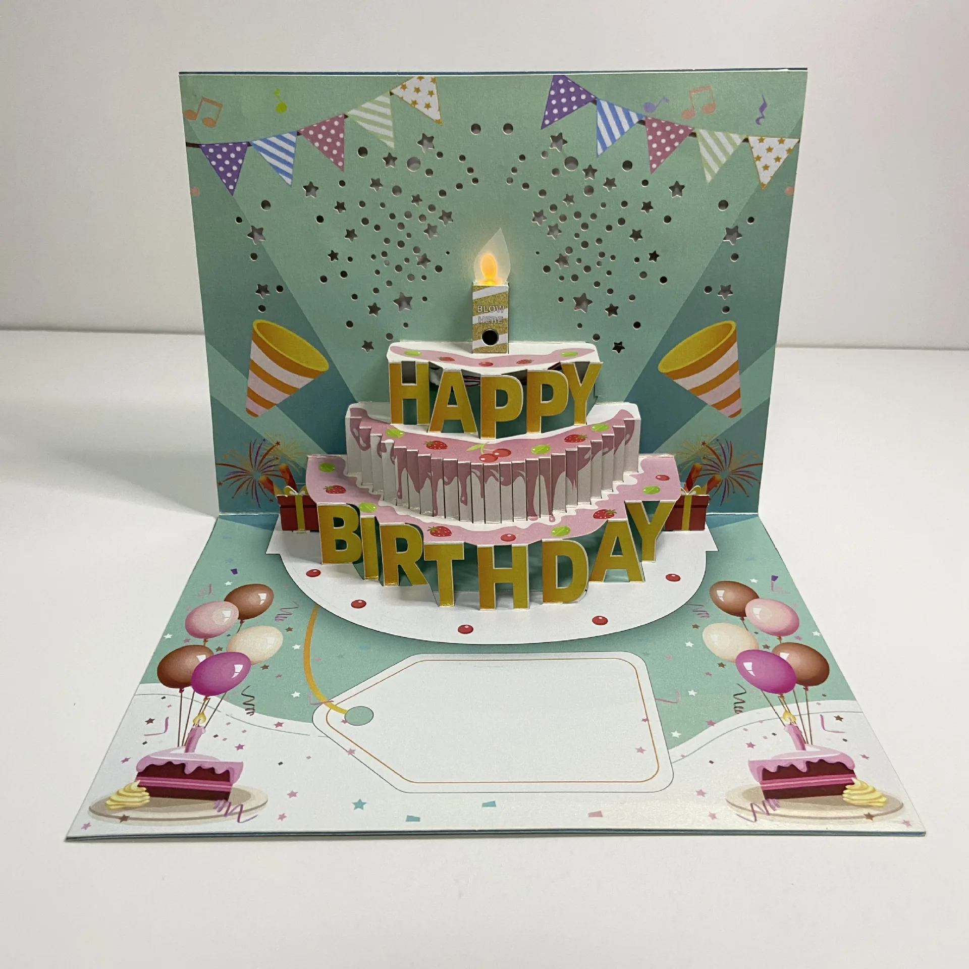 Amazon Blow Switch Lighting And Music Birthday Pop Up Greeting Card ...