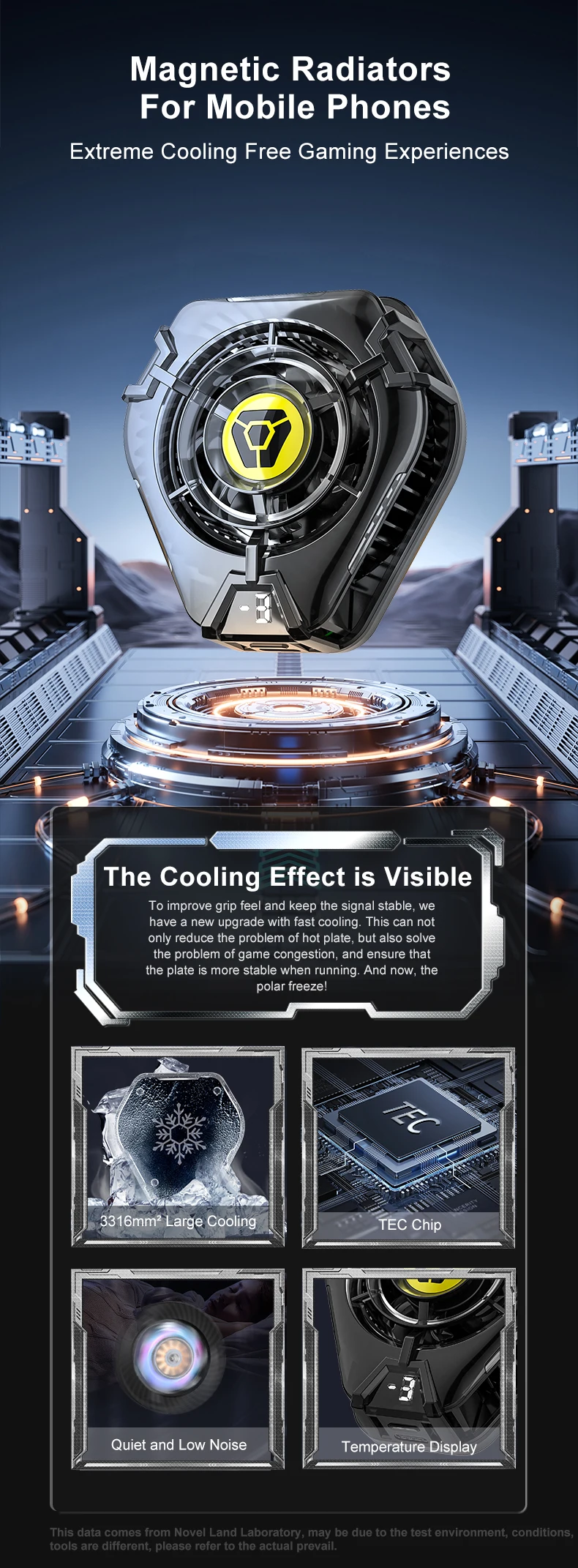 JS51 Semiconductor Mobile Phone Radiator Gaming Phones Cooling Fan ...