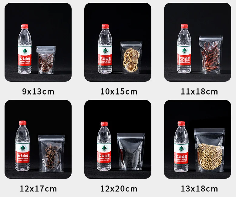 Resealable Ziplock Doypack Stand Up Pouch Clear Transparent Plastic ...