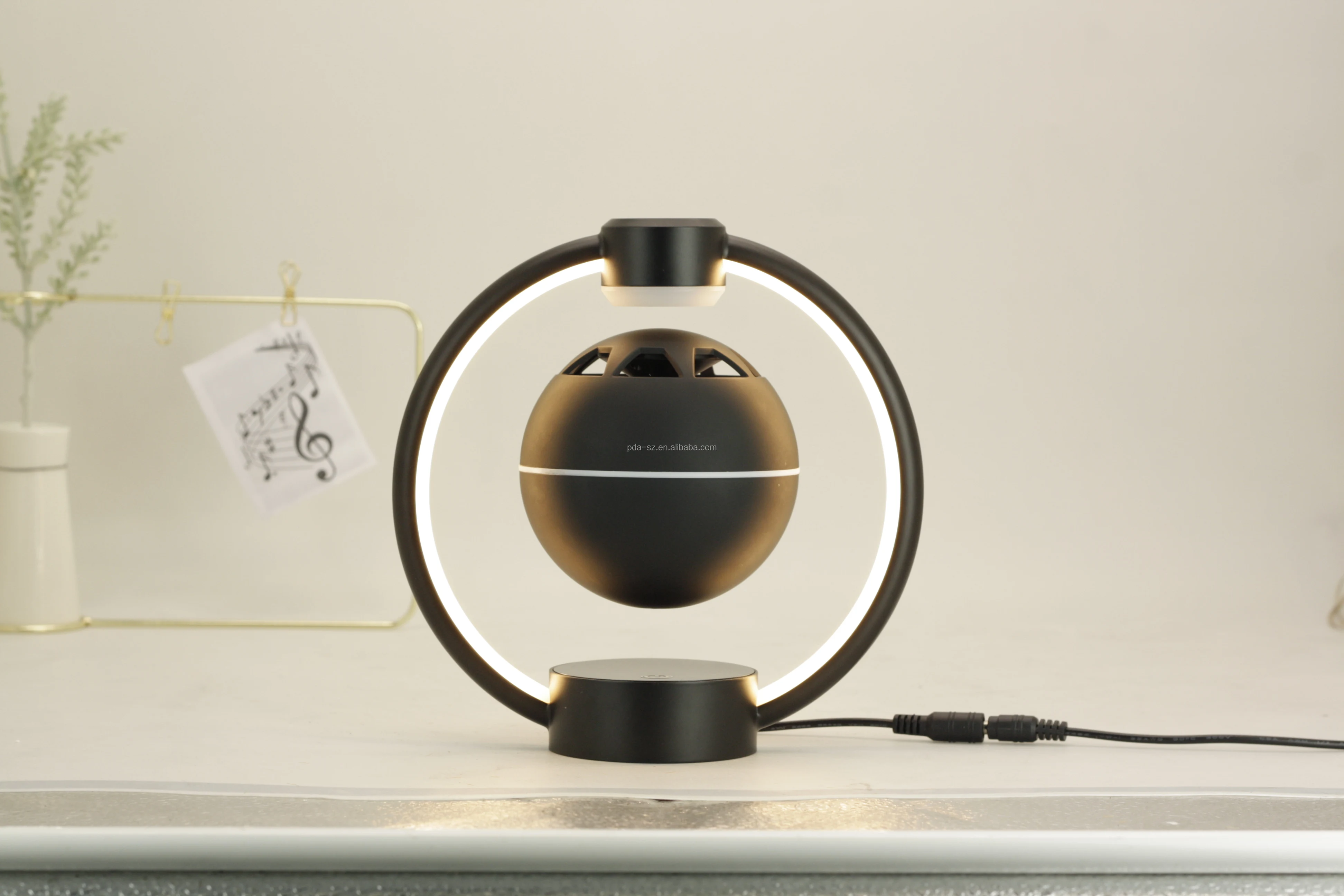 360 Rotating Magnetic Levitation Bluetooth Speaker with LED Light