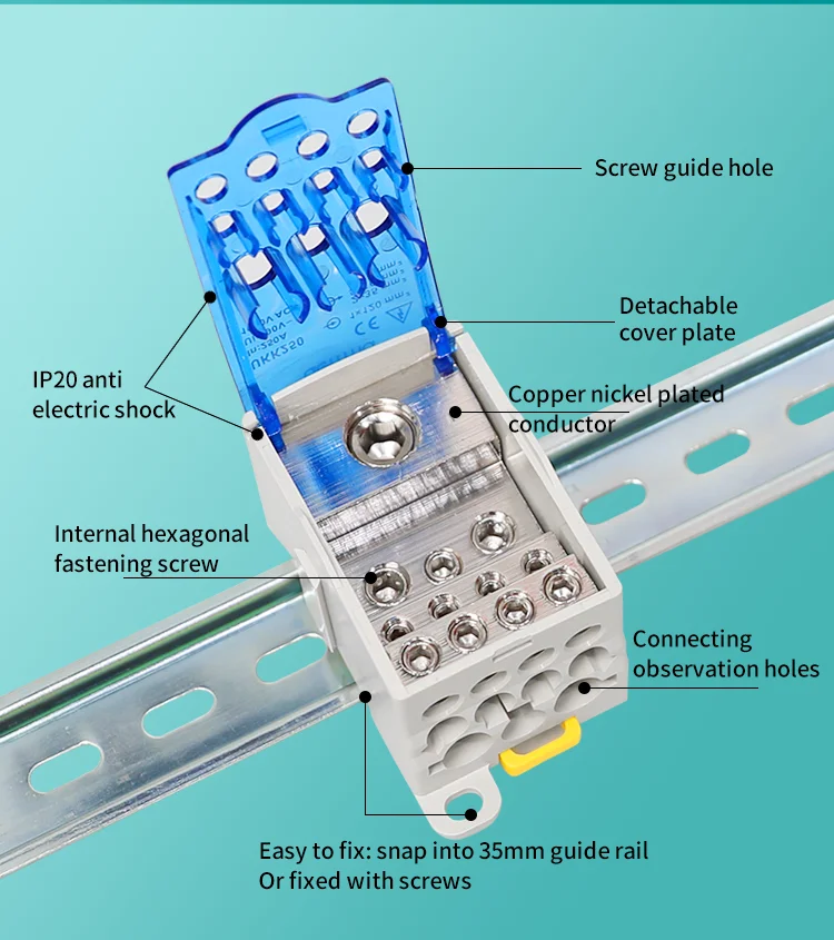 Demma Uk207 Multi Polo Electrical Power Distribution Terminal Block - Buy Multi Pole ...
