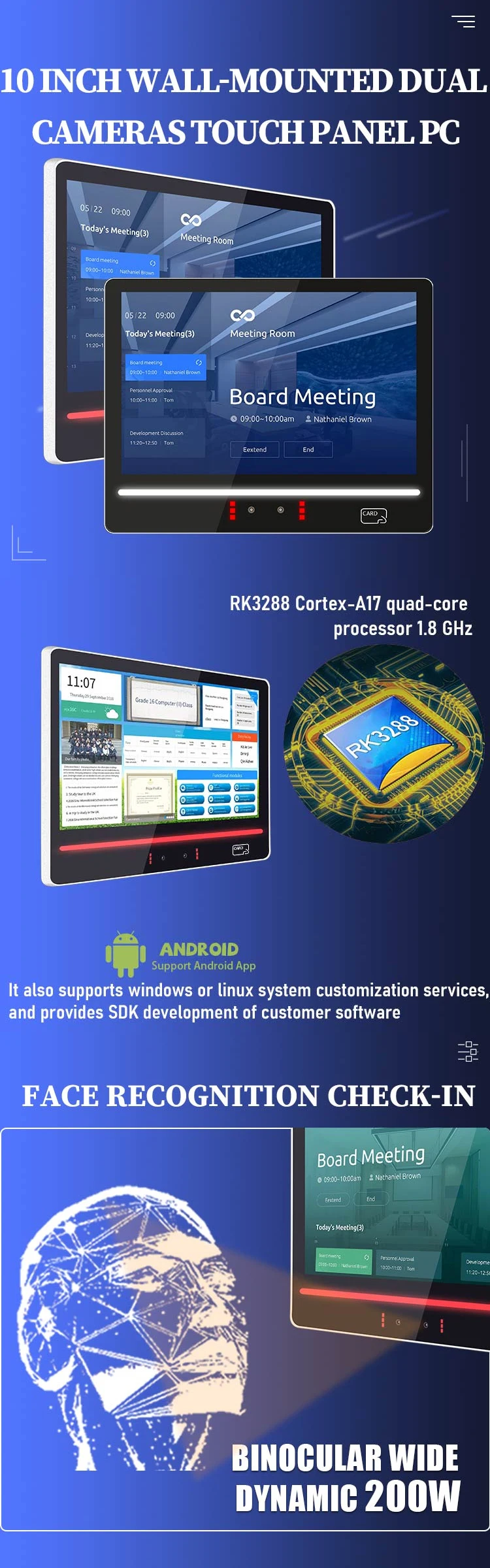 Meeting Room Reservation System Android Linux Poe Tablet Pc Wall ...