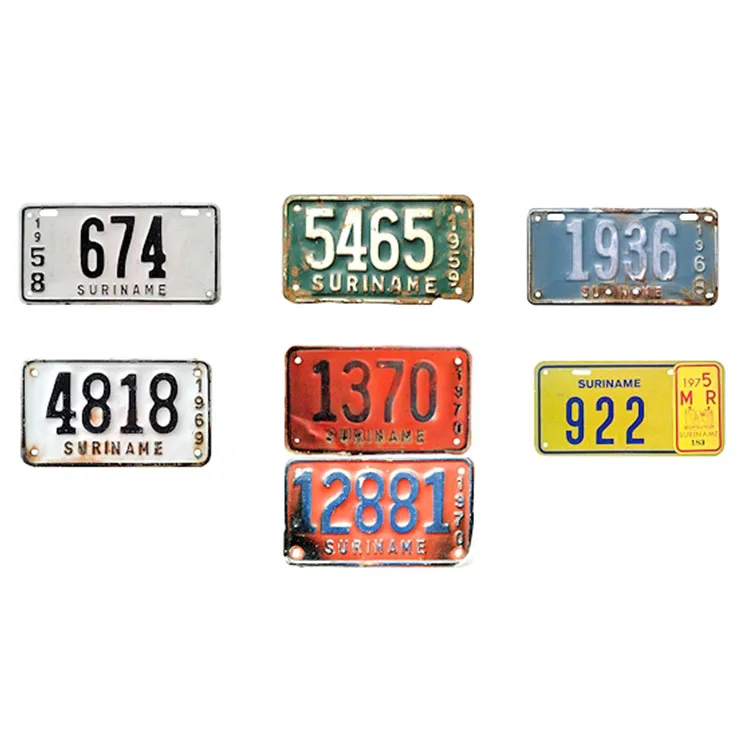 License Plates of Suriname and the Grenadines Custom Embossed Blank ...