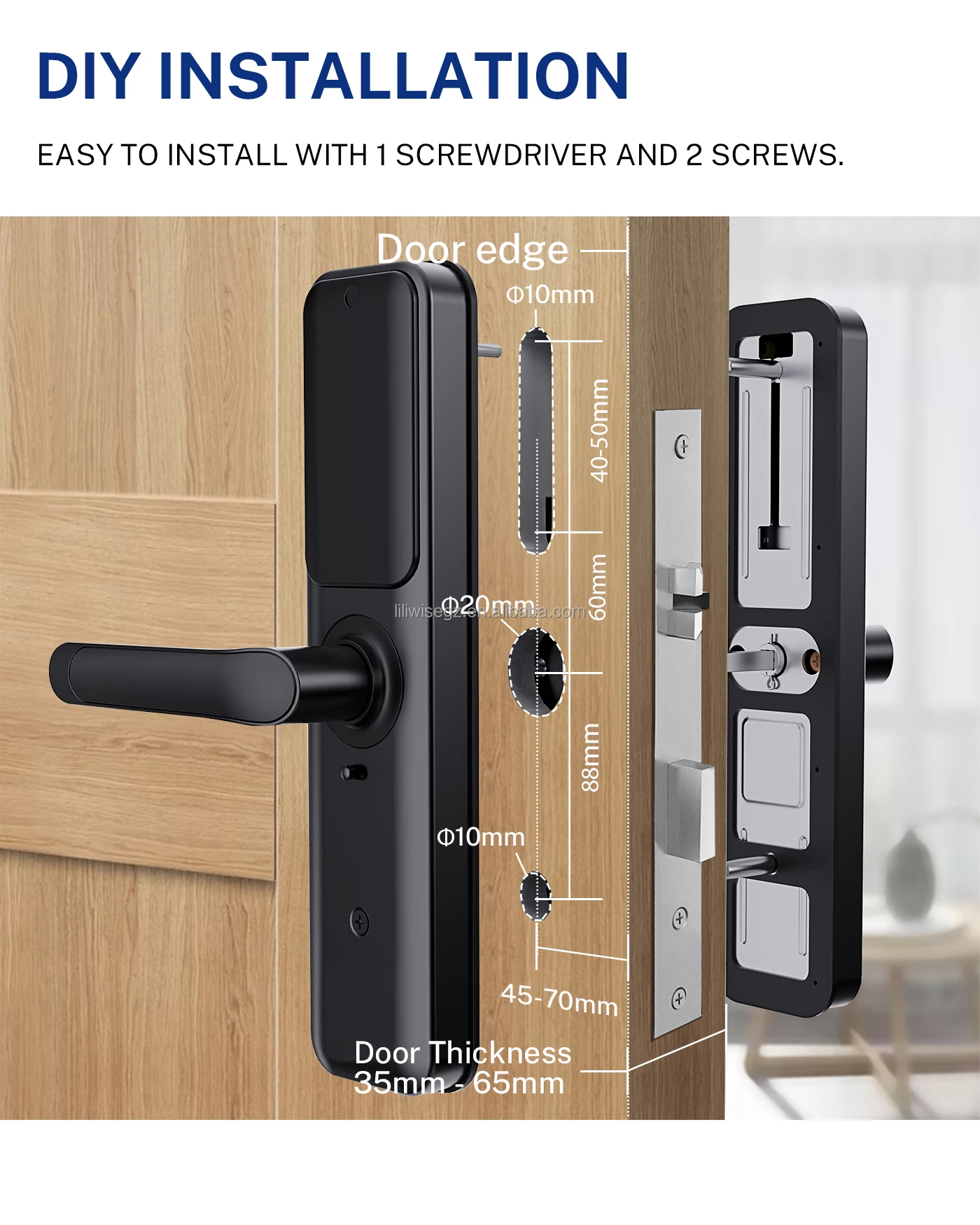 Liliwise Smart WiFi Digital Door Lock - Keyless Security with ...