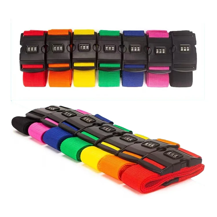 Customize Logo Adjustable Airport Suitcase Cross Strap Woven Travel Tsa ...