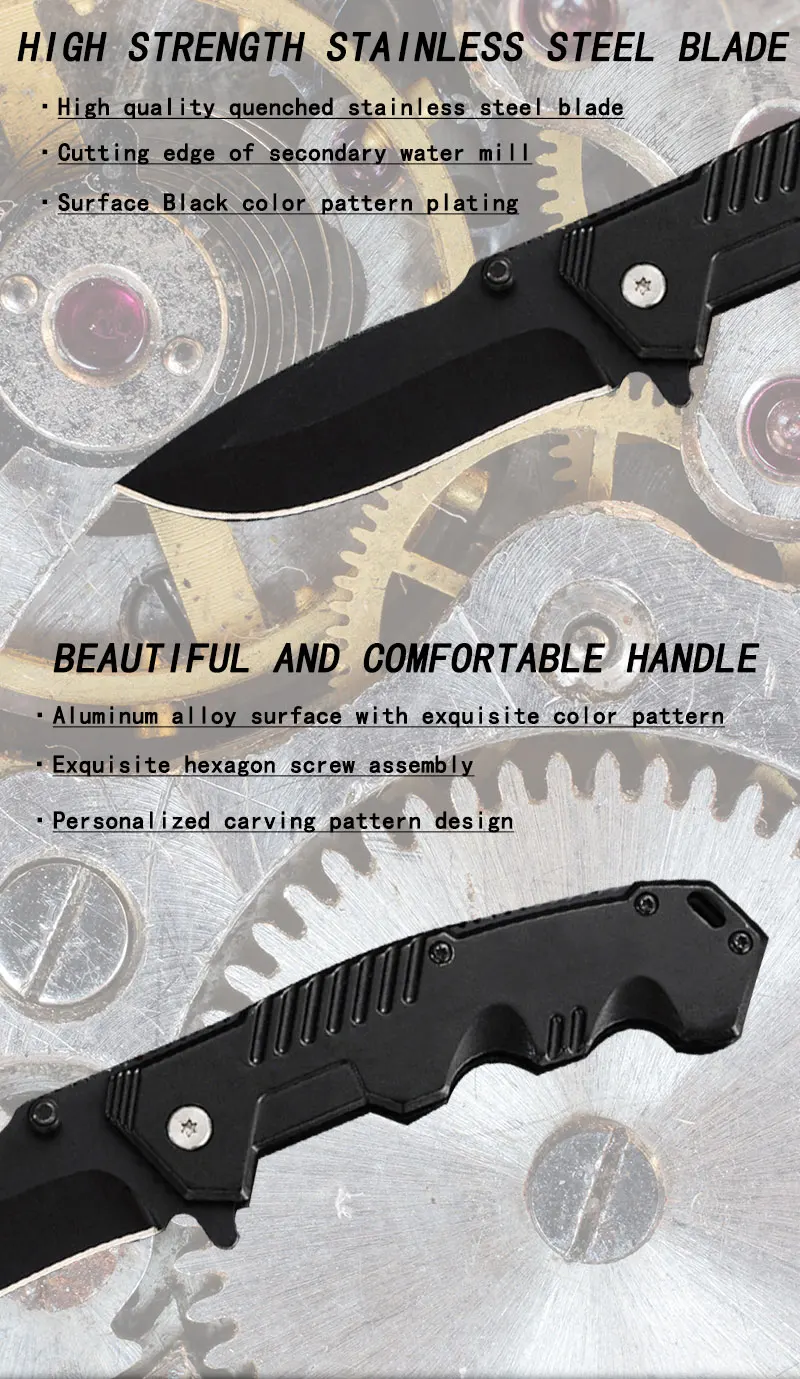 Outdoor Camping Mini Pocket Folding Knife 3cr13mov Blade Aluminum ...