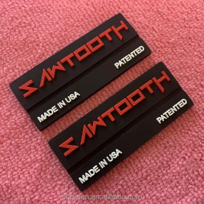 Custom 3D Embossed PVC Rubber Labels for Fashion Clothing