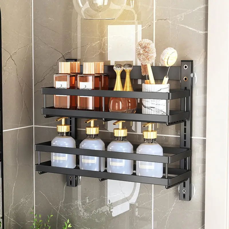 Stainless Steel Wall Storage Rack For Bathroom Bedroom Shower-punching ...