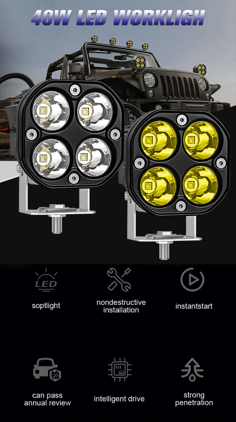 4x4 Led Light Bar 3 Inch Led Headlamps Spotlight 12v 24v Led Offroad ...