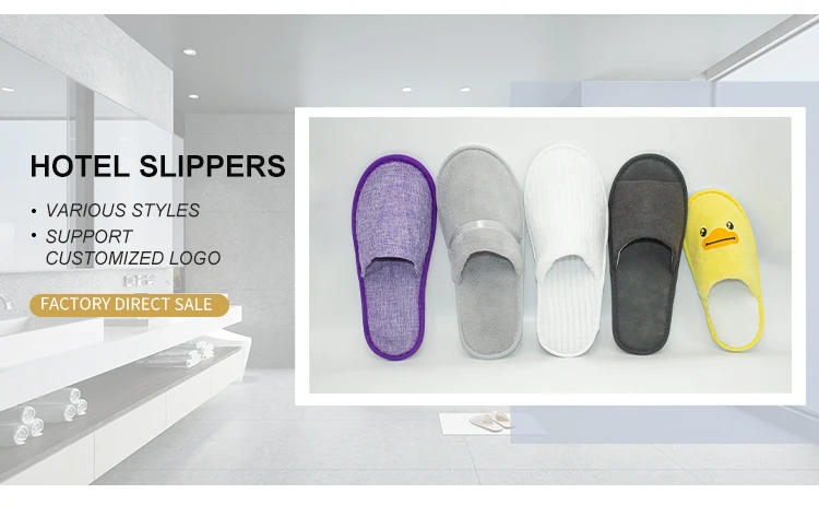 Hotel Amenities Disposable Hotel Slippers Custom Logo For Spa Oem ...