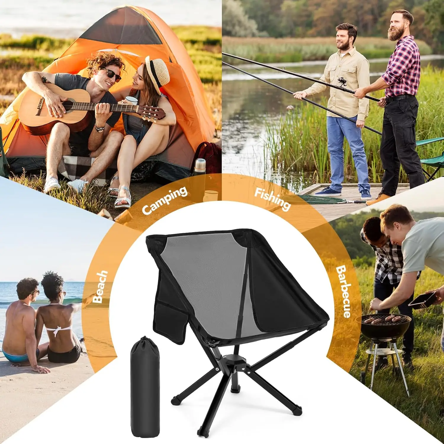 HISPEED Aluminum Foldable Backpack Beach Chair - Portable & Durable