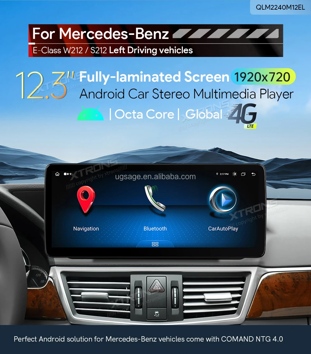XTRONS Touch Screen Car Stereo for Mercedes Benz W212 S212 (2009-2012 ...