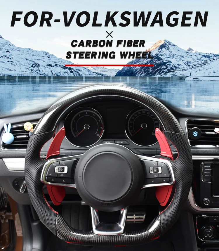 Custom LED Forged Carbon Fiber Steering Wheel for VW