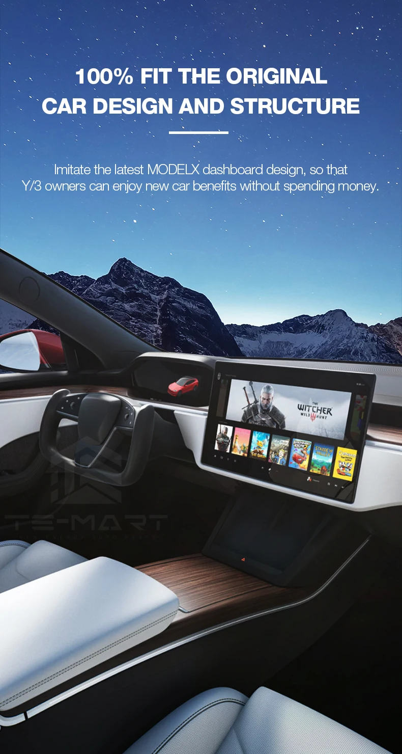 4 in 1 Digital Cluster Type Screen Console for Tesla Model 3 Y