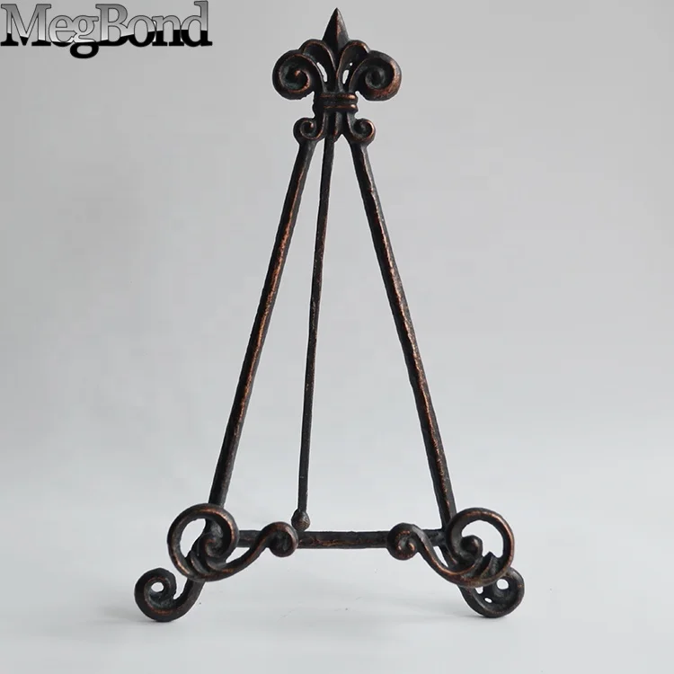Cast Iron Mini Plate Display Easels for Table, Metal Standing Magazine ...