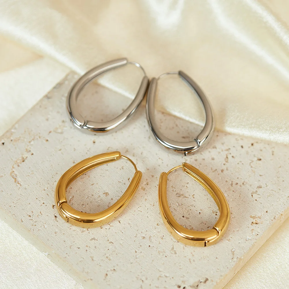 2024 Stainless Steel Large 18k Gold Plated Lightweight Hypoallergenic ...