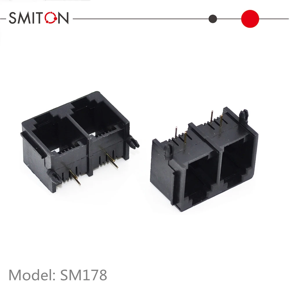 Modular Jack Rj11 Connector Female 2 Ports 6p2c Socket - Buy 2 Ports ...