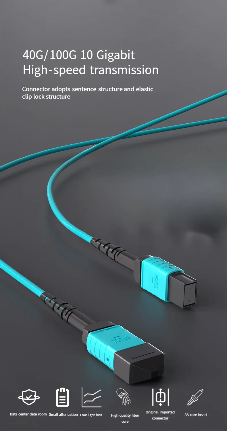 8 MPO-LC Type B Fiber Patch Cable 1m, Single Mode OS2, Standard Loss ...