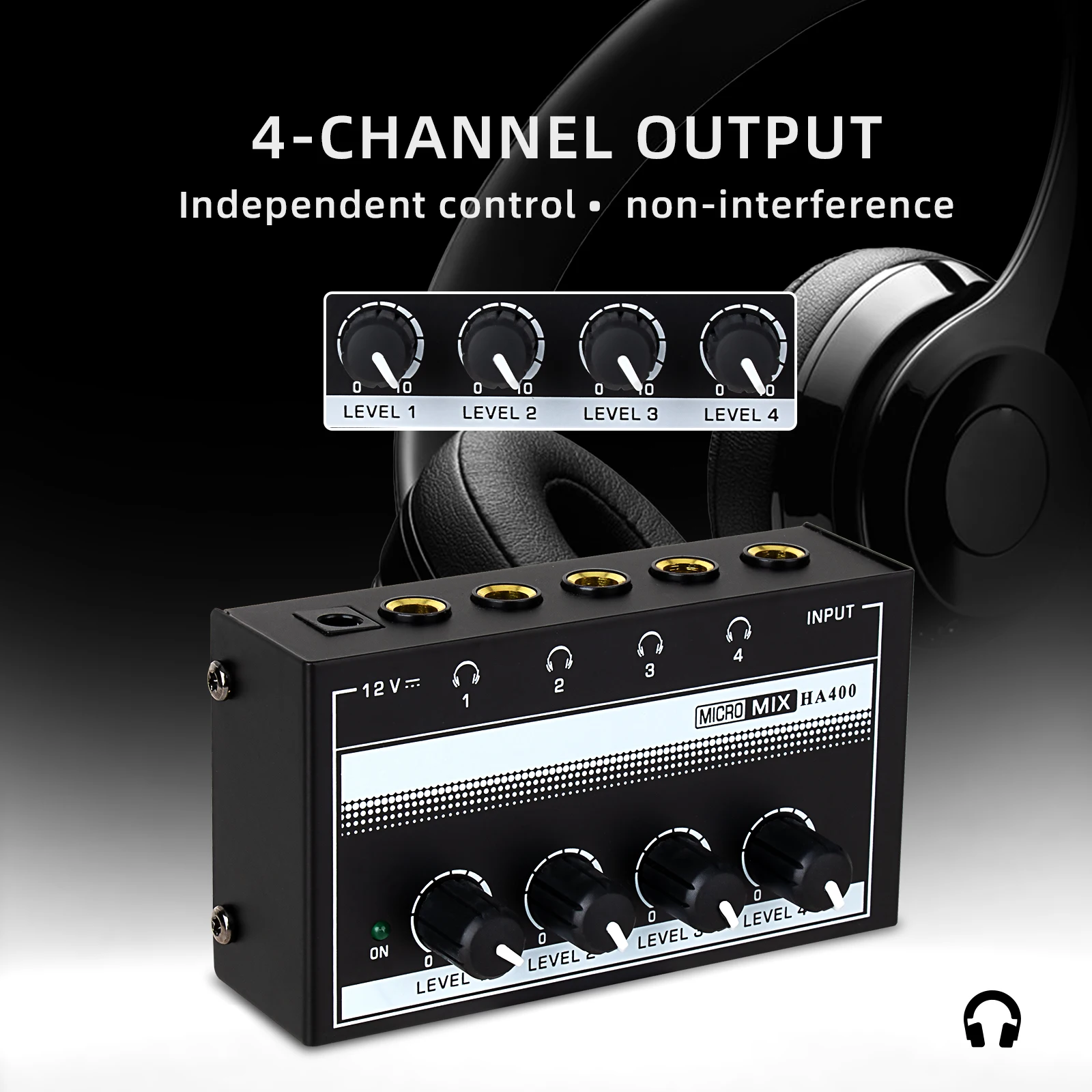 4 Channel Compact Amplifier Ha400 Stereo Separation Mini Amplifier ...