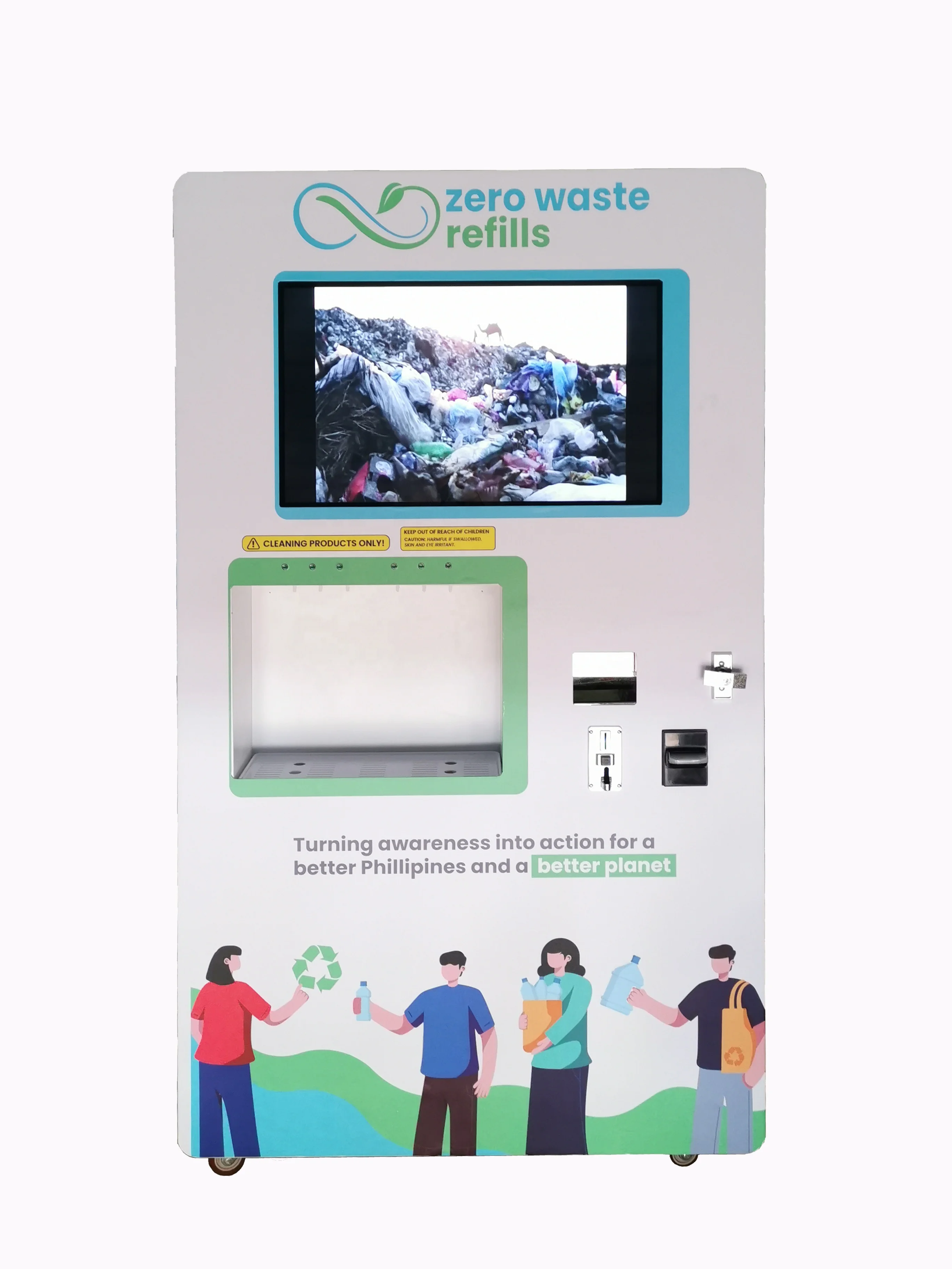 Touchscreen Credit Card Payment Cleaning Liquid Refill Station