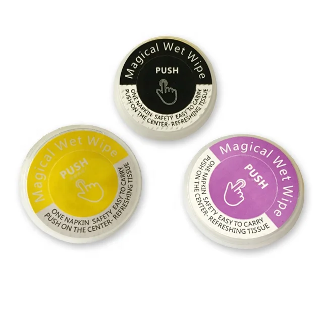 Restaurant Disposable Push clean tissue compressed mini wet wipes ...