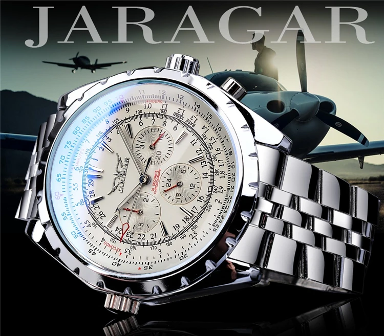 Jaragar White Dial Automatic Watch - Complete Calendar
