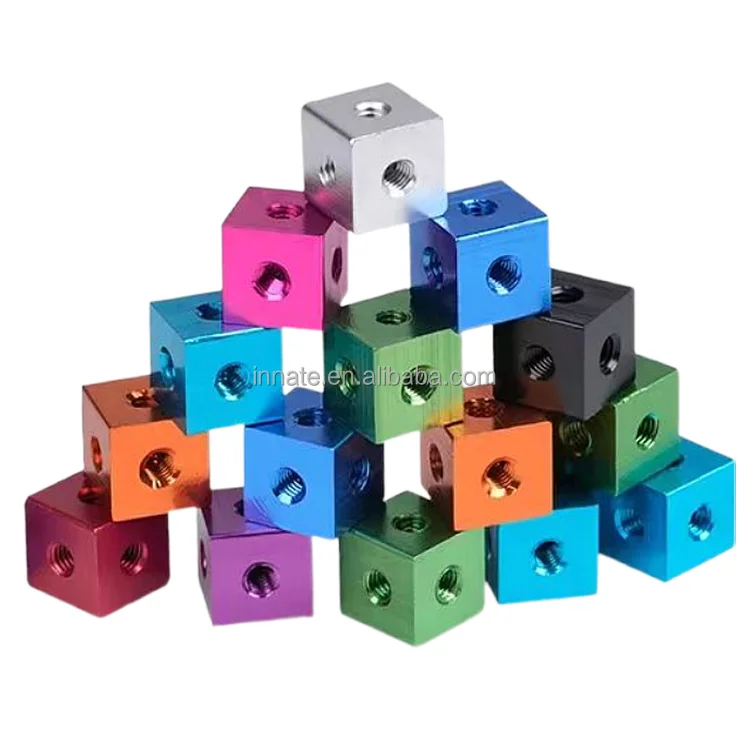 Six-sided Screw Hole Fixing Block Zinc Plated Square Nut Aluminum Alloy ...