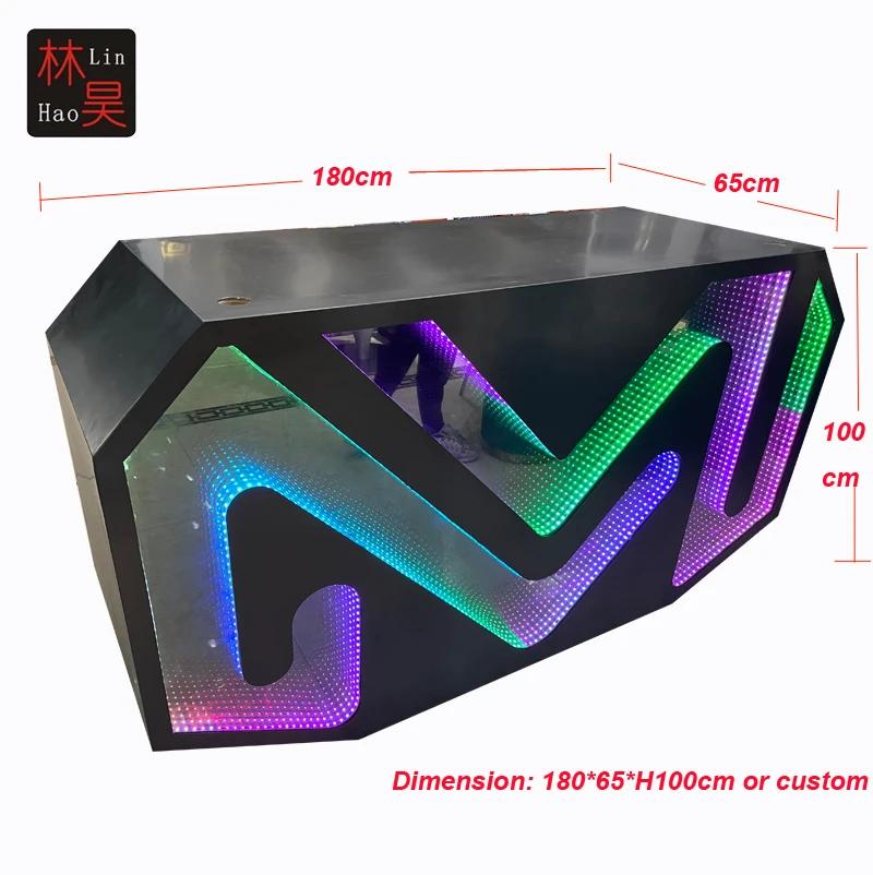 Portable Auto Running RGB Color LED DJ Booth Metal Table