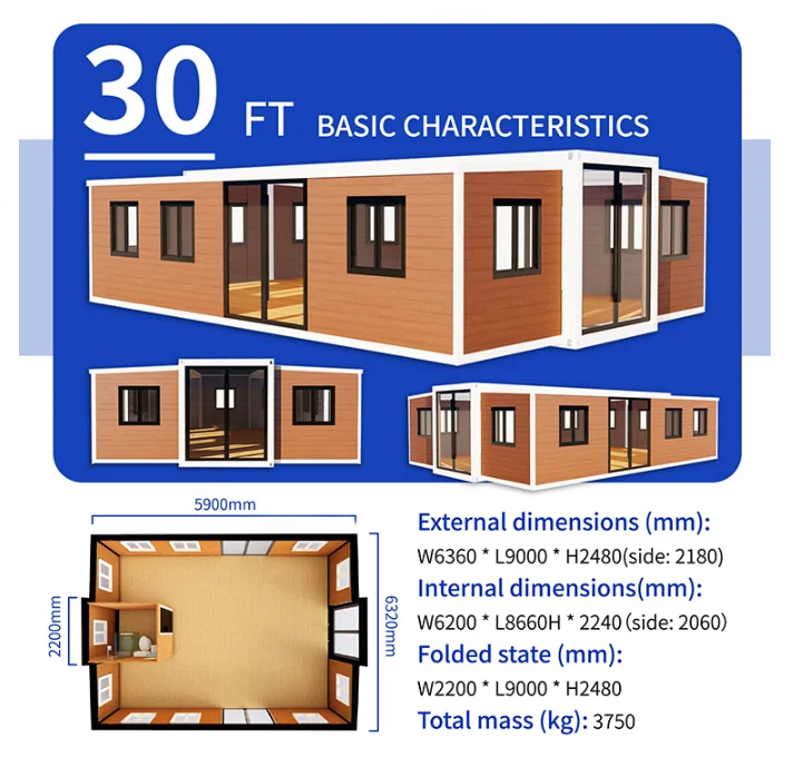Prefabricated Shipping Container Frame House Prefab 20ft 40ft Steel ...