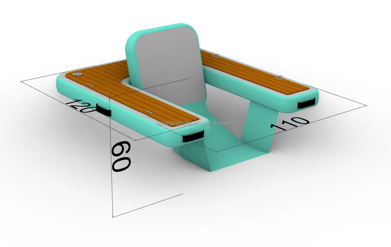 PVC Inflatable Water Drop Stitch Floating Air Dock Platform