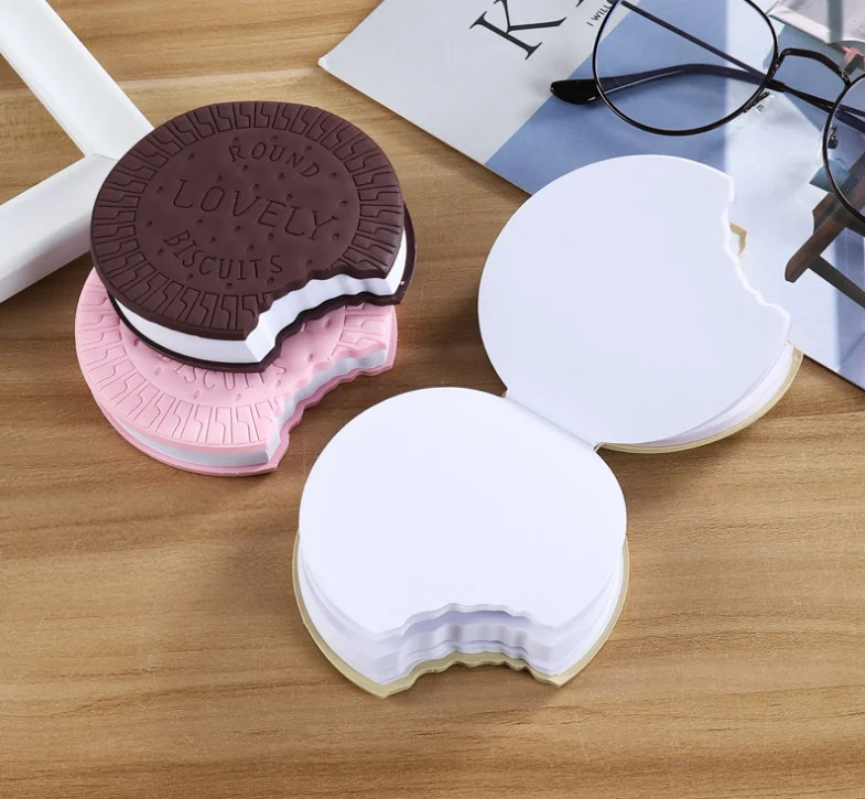Novelty Kawaii Sticky Notes Funny Chocolate Cookie Design Memo Pad ...