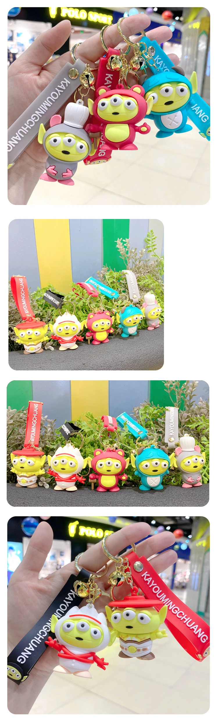 Cute Cartoon Three-eye Monster Toy Doll Key Chain Keyring Custom Logo ...