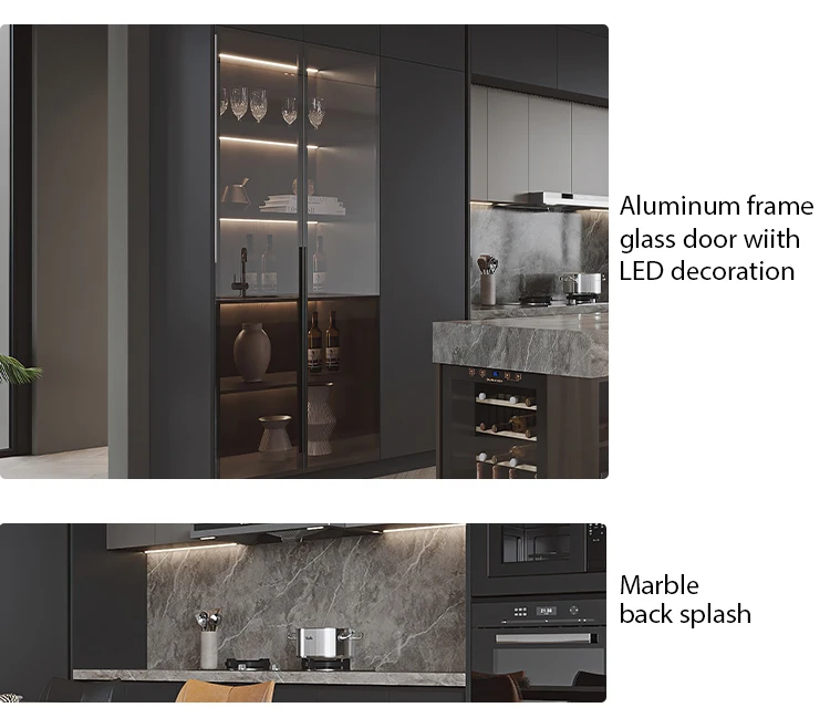 Custom Designs Australian Flat Pack Luxury Kitchen Cabinets