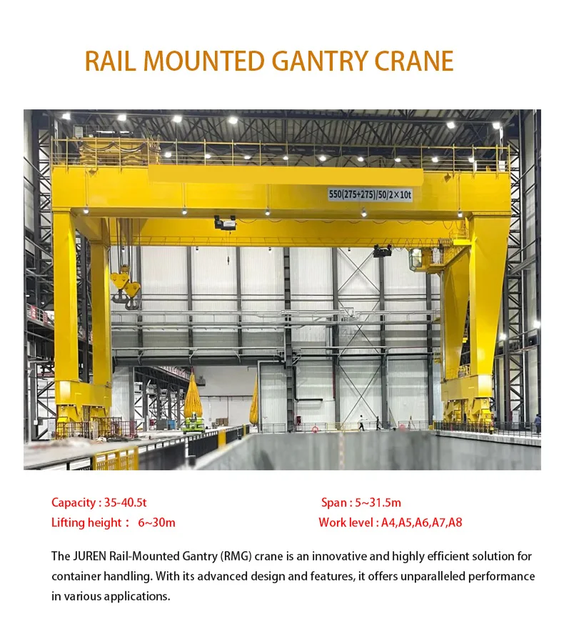 40t Gantry Crane Open Wench Gantry Crane Mg Double Girder Rail Mounted ...